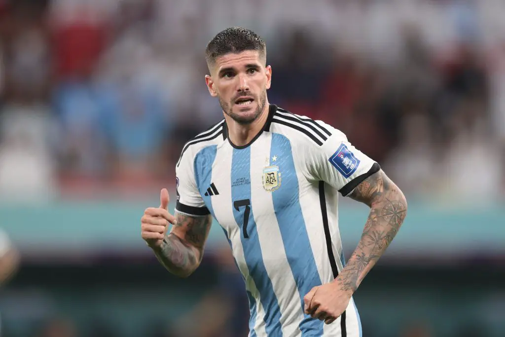 Rodrigo De Paul could miss Argentina's World Cup clash with the ...